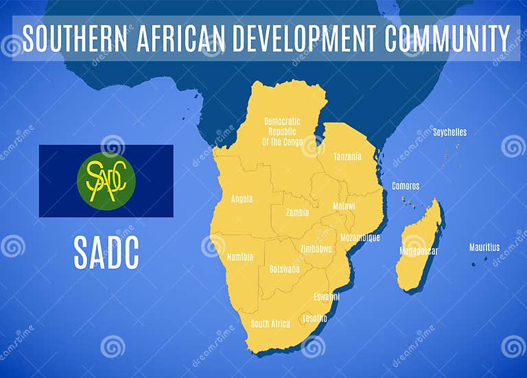 Vector Map of the Southern African Development Community SADC Stock ...
