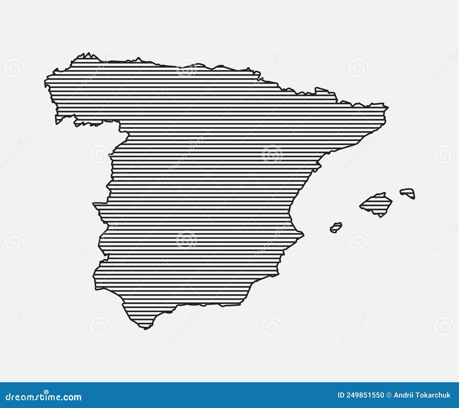 Vector Map Spain, Template Europe Outline Country Stock Illustration ...