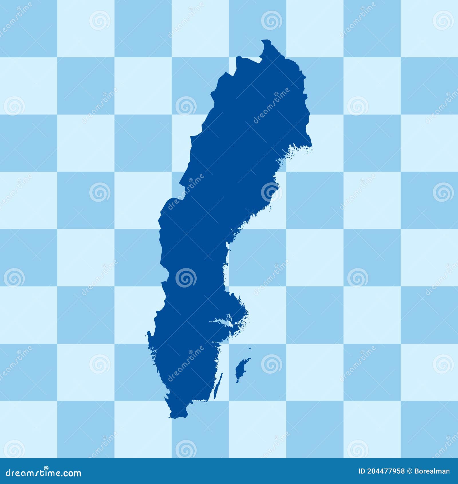 Map of the Sweden stock vector. Illustration of cartography - 204477958