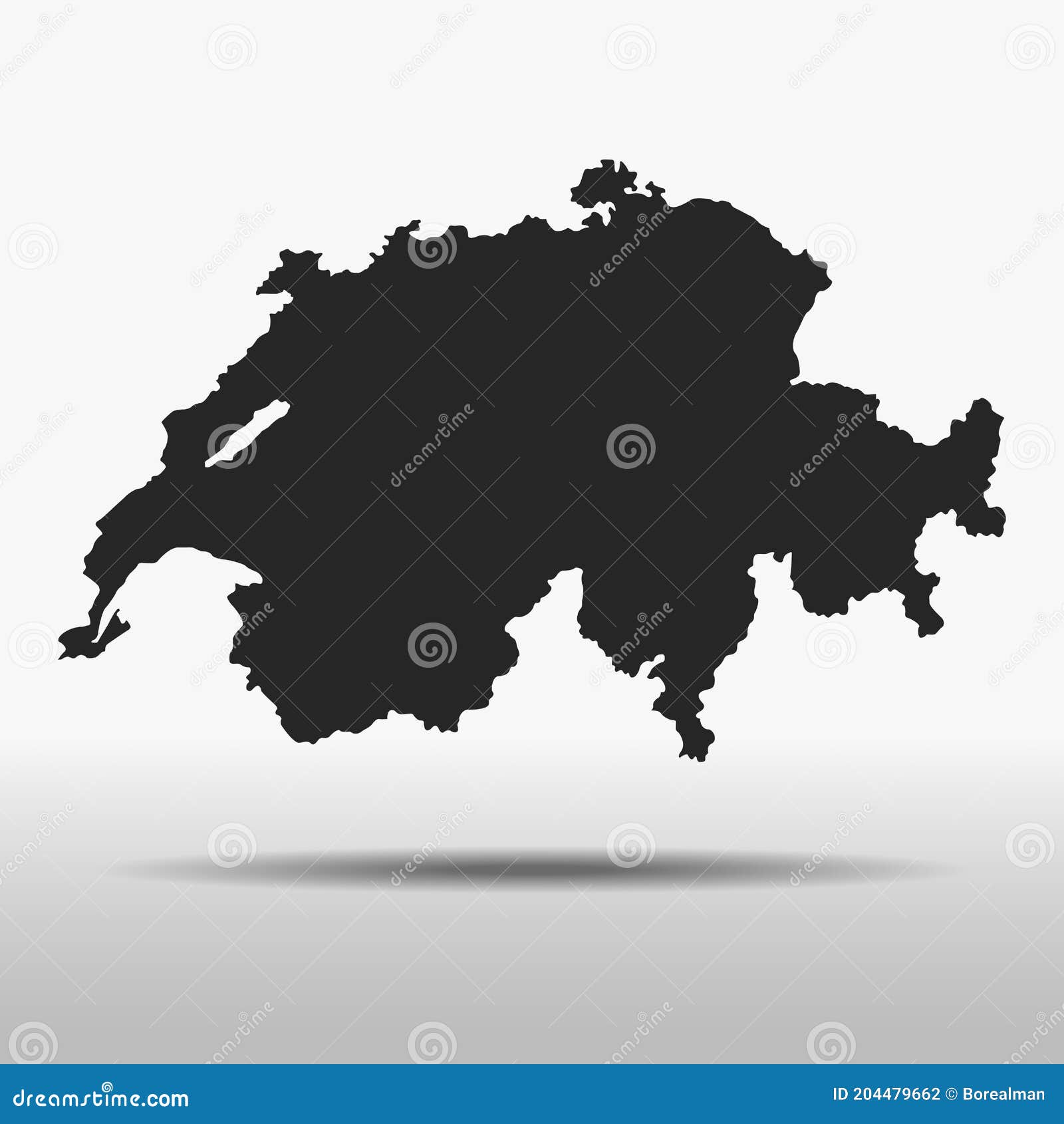 Map of the Switzerland stock vector. Illustration of cartography ...