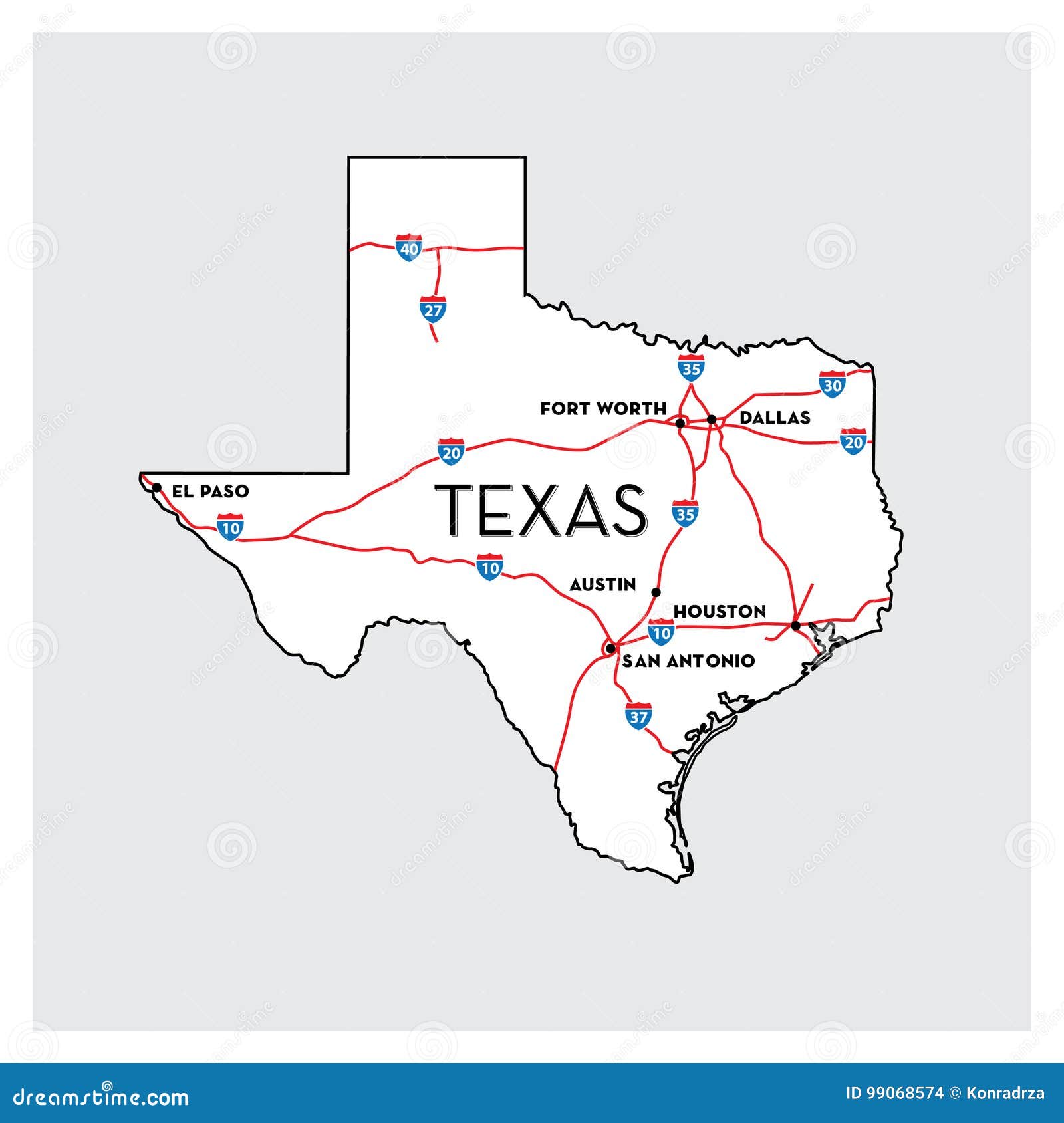Vector map of TEXAS stock illustration. Illustration of information ...