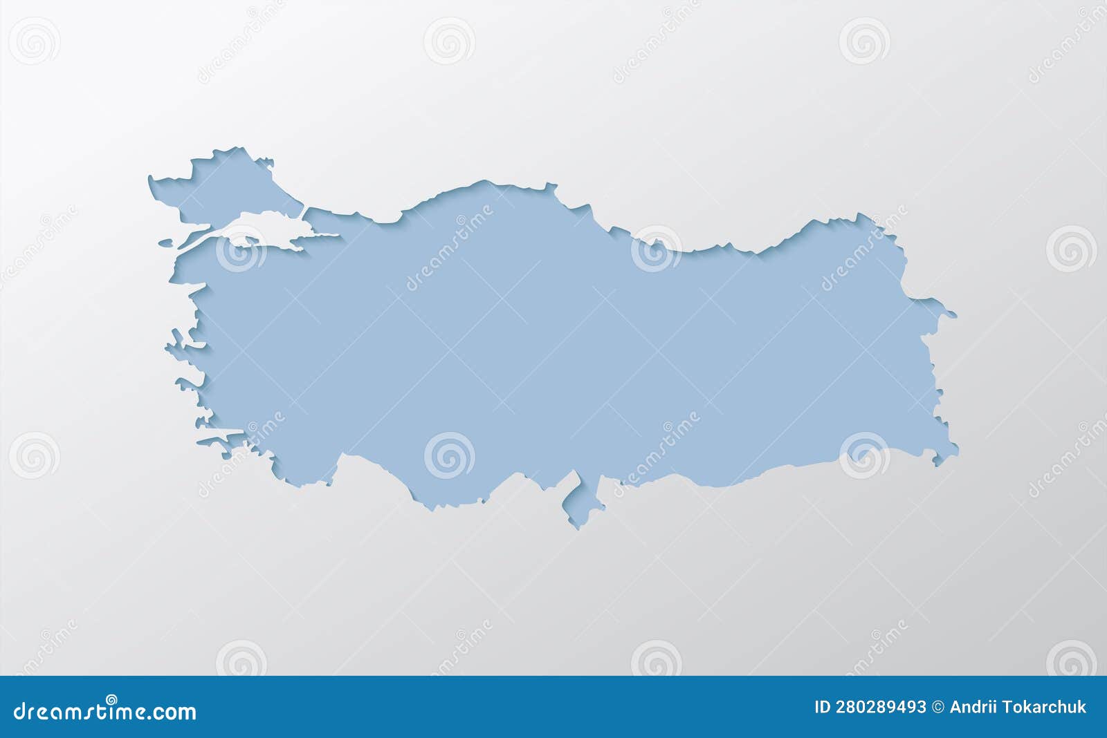 Vector Map Turkey, Abstract Inner Shadow Stock Vector - Illustration of ...