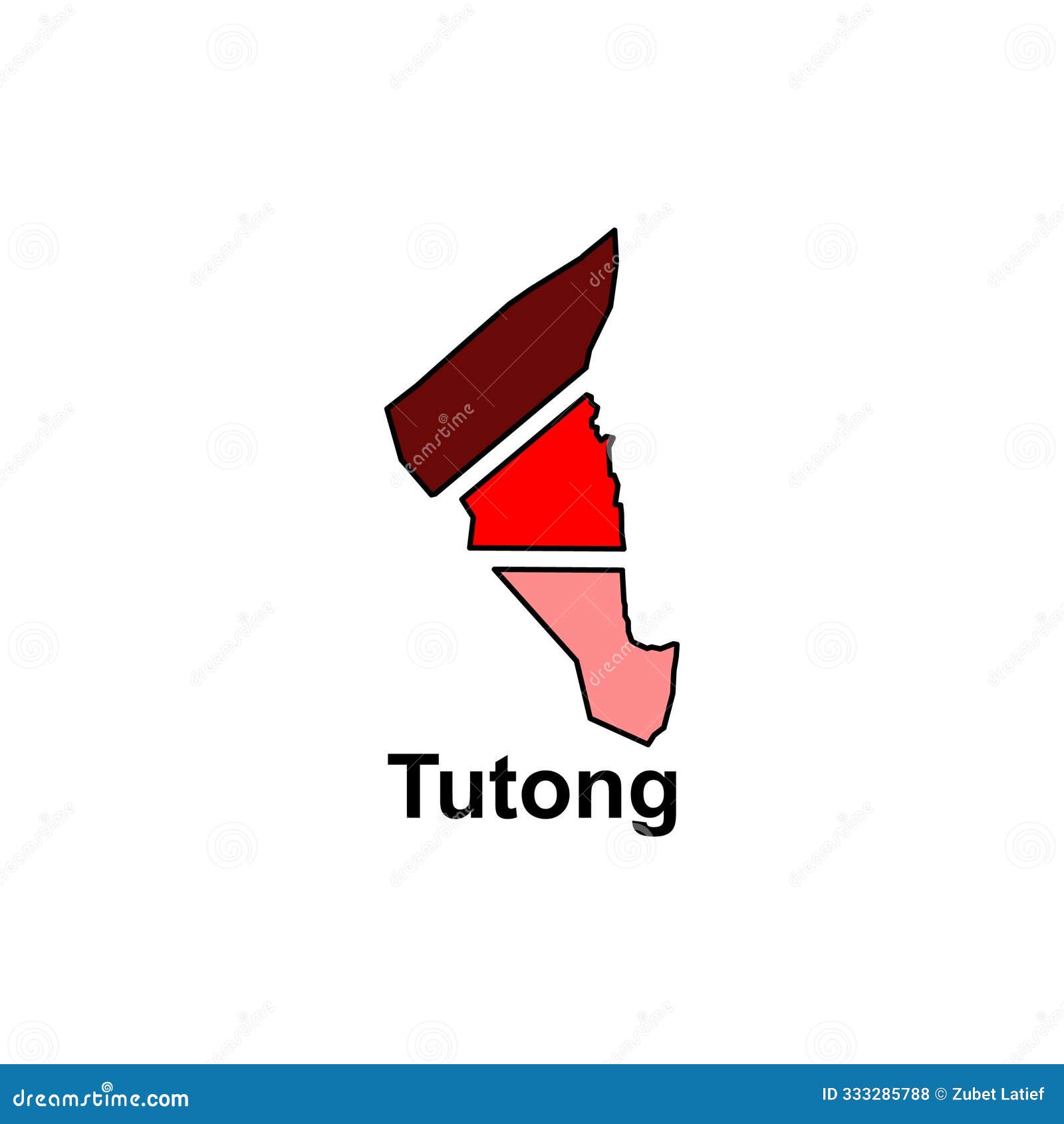 Vector Map of the Tutong. Borders of for Your Infographic Stock Vector ...