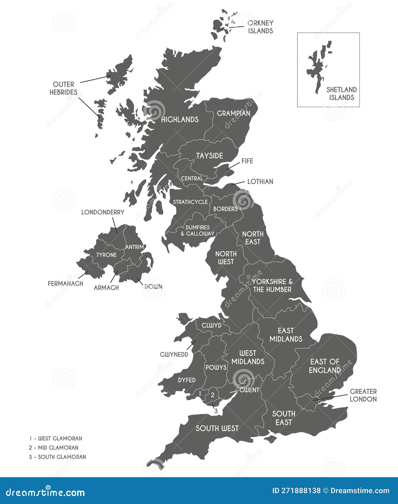 Vector Map of UK with Administrative Divisions. Editable and Clearly ...