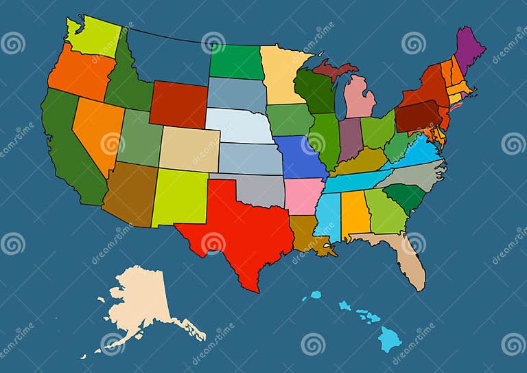 Vector map of US stock vector. Illustration of single - 13539311
