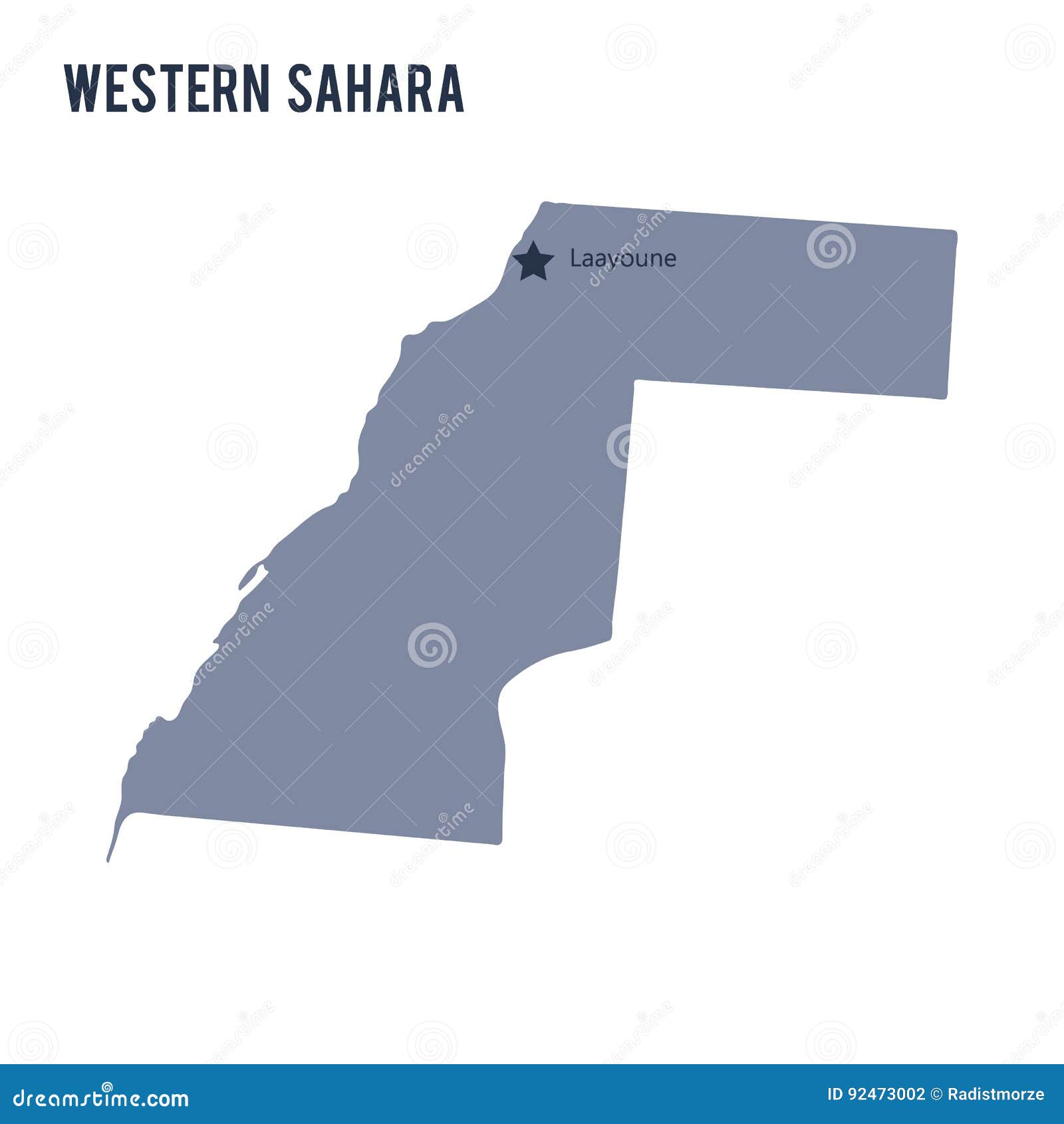 Vector Map of Western Sahara Isolated on White Background. Stock ...