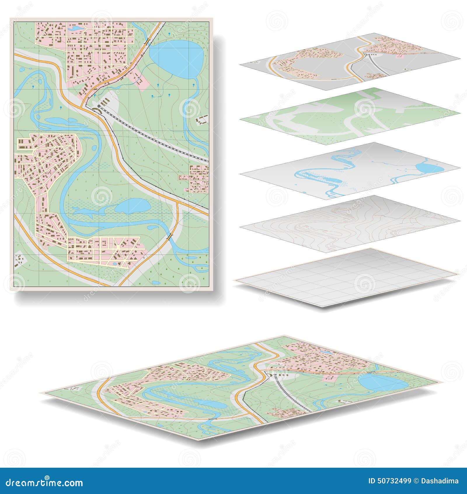 Vector Map stock vector. Illustration of grid, level - 50732499