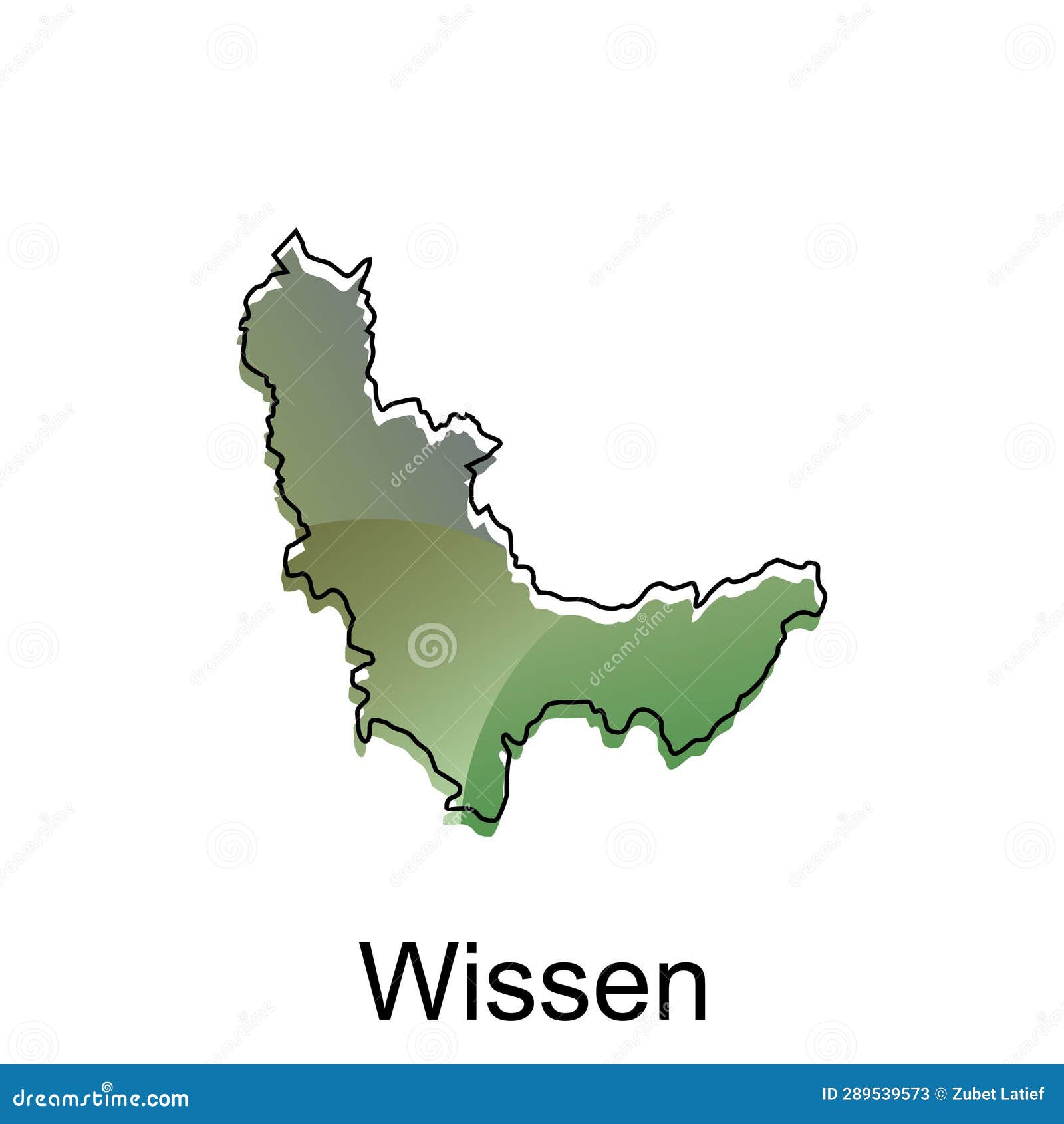 Vector Map of Wissen Modern Outline, Logo Vector Design. Abstract ...