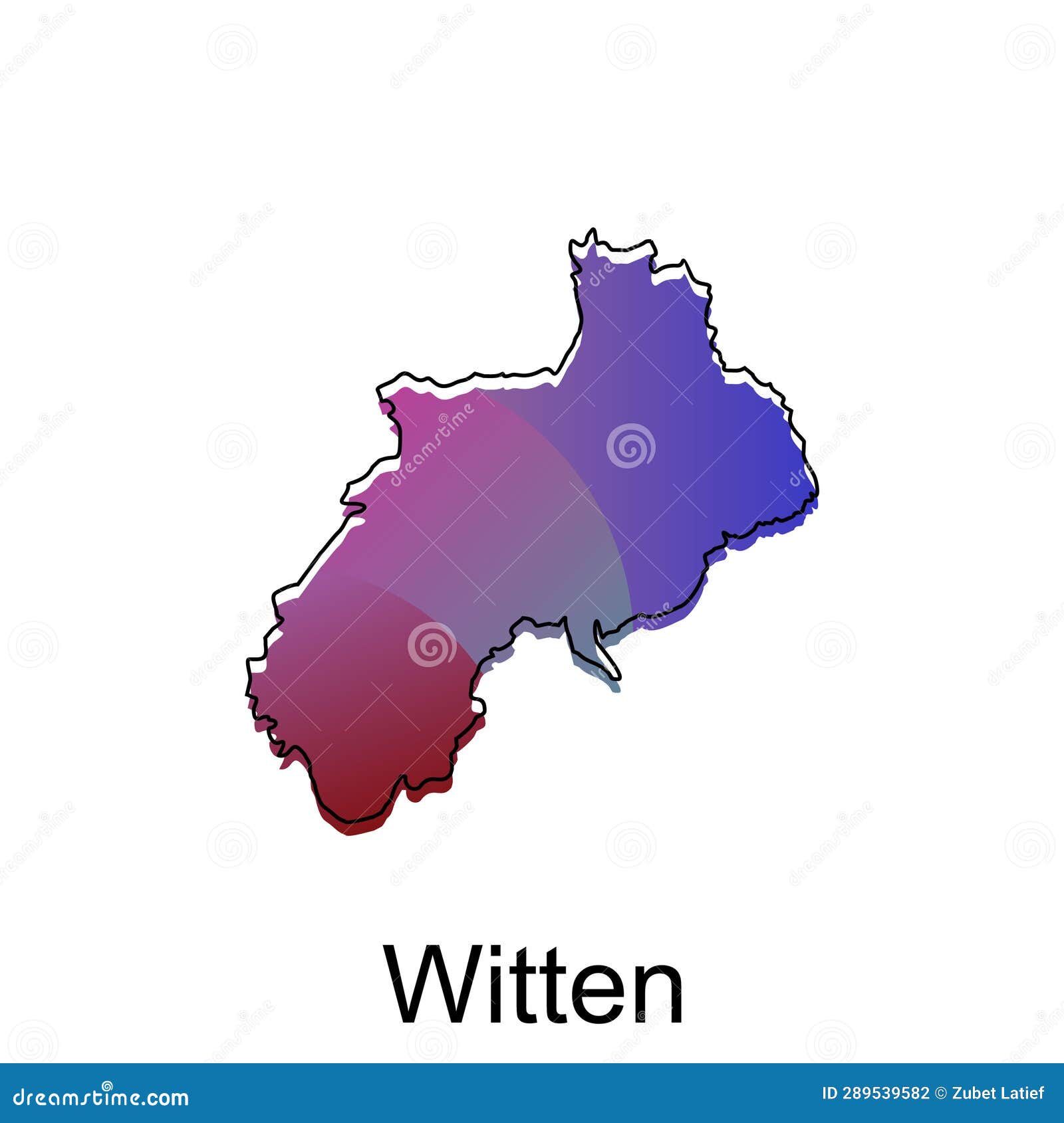 Vector Map Of Witten Modern Outline, Logo Vector Design. Abstract ...