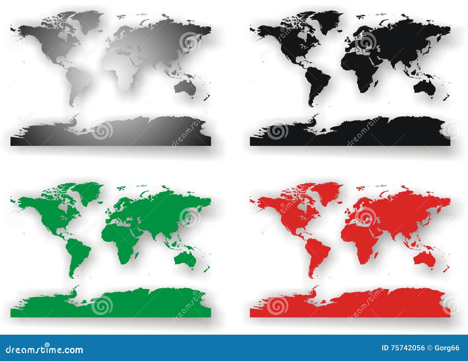 Vector map of the world stock vector. Illustration of america - 75742056