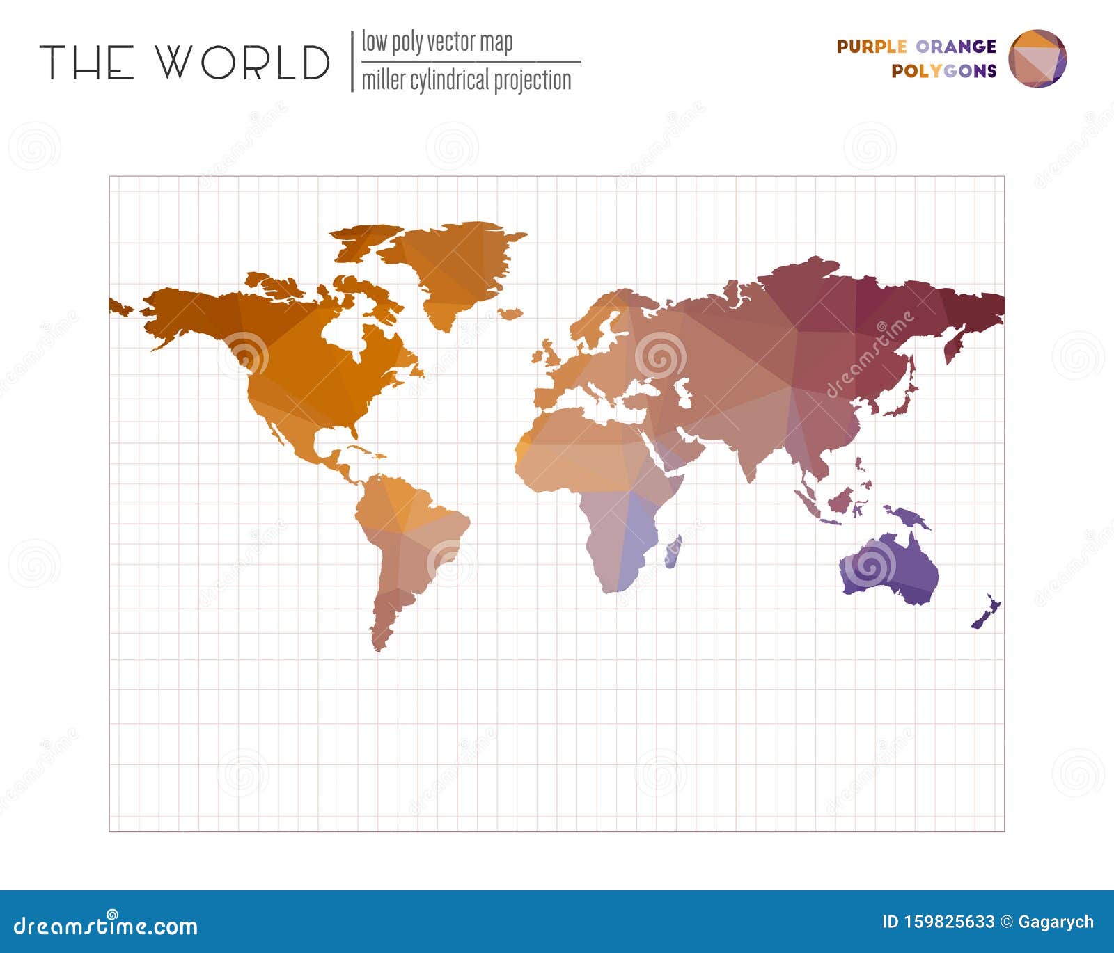 World Map. Miller Cylindrical Projection. Stock Photo | CartoonDealer ...
