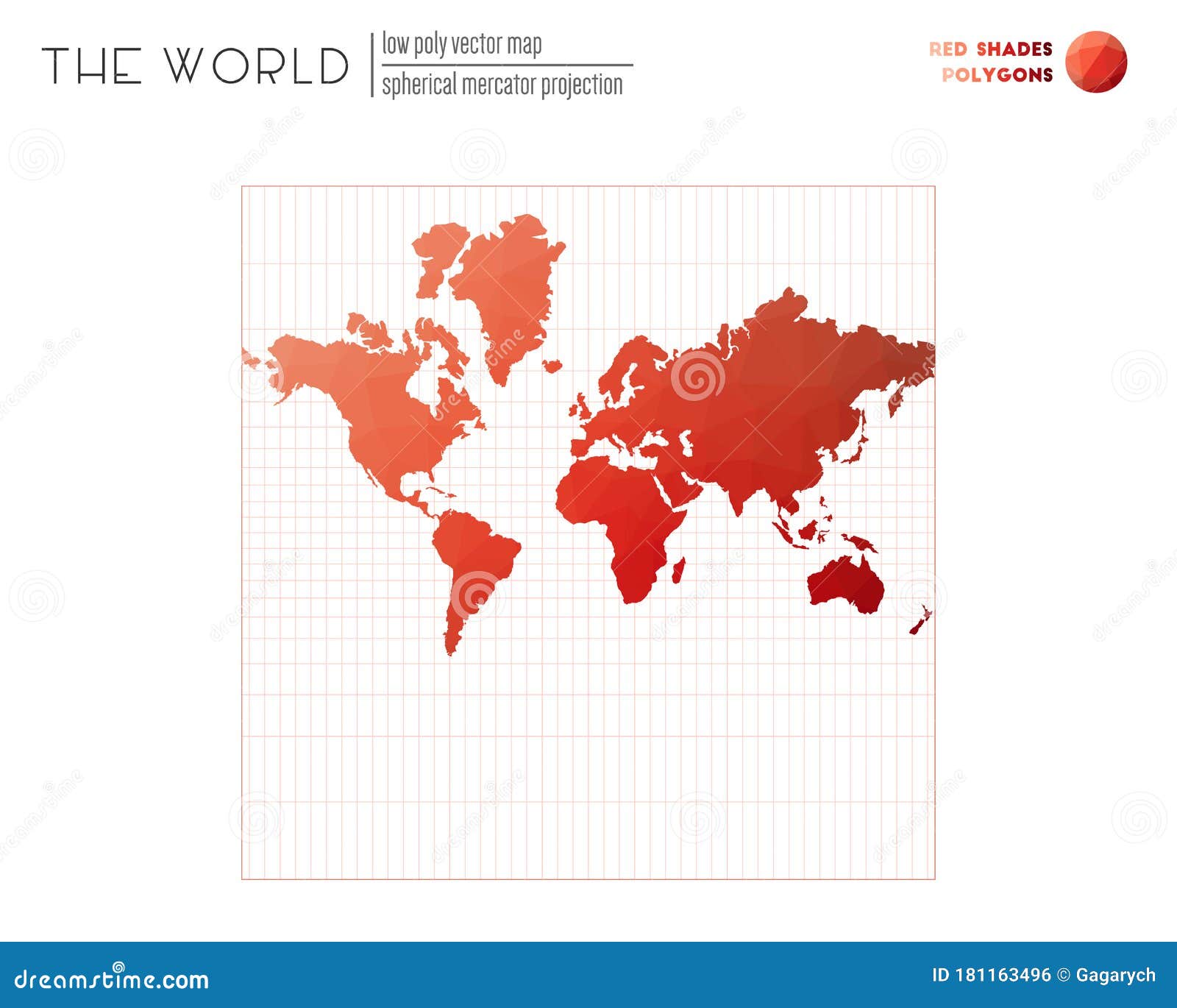 World Map. Spherical Mercator Projection. Vector Illustration ...