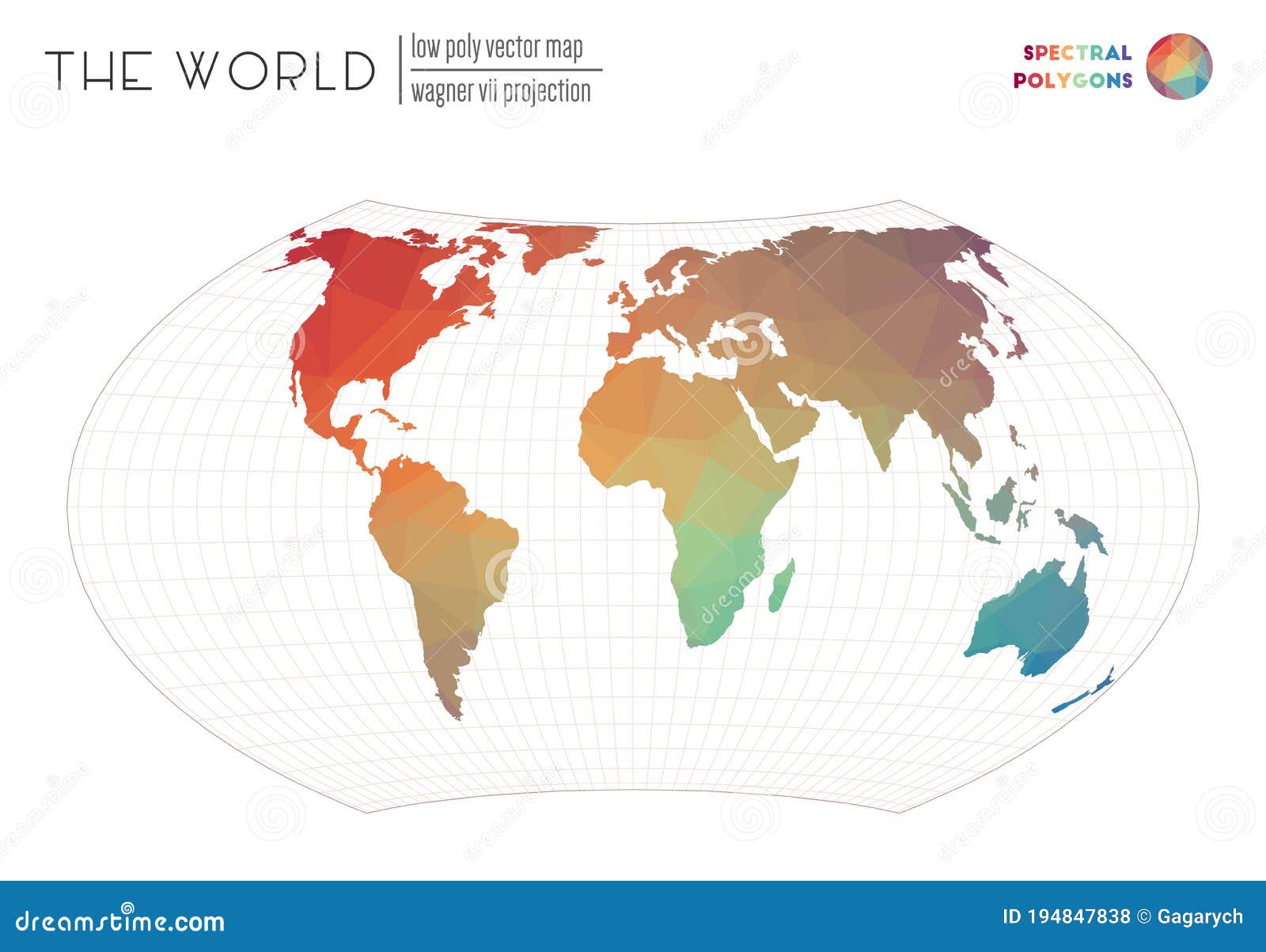 Map Of The World. Wagner IV Projection. Vector Illustration ...