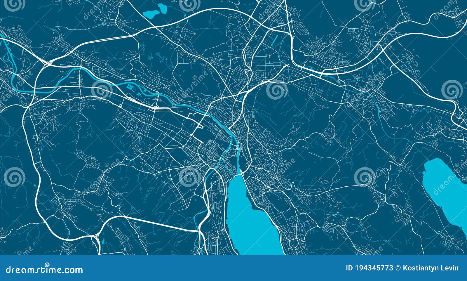 Vector Map of Zurich. Street Map Art Poster Illustration Stock Vector ...