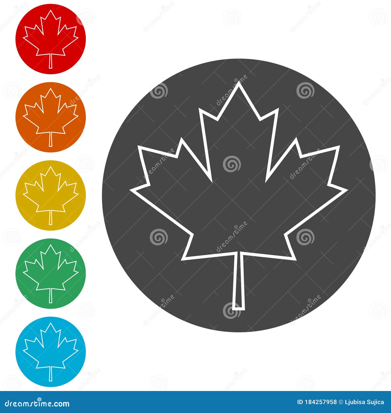 Vector Maple Leaf Icon stock vector. Illustration of icon - 184257958