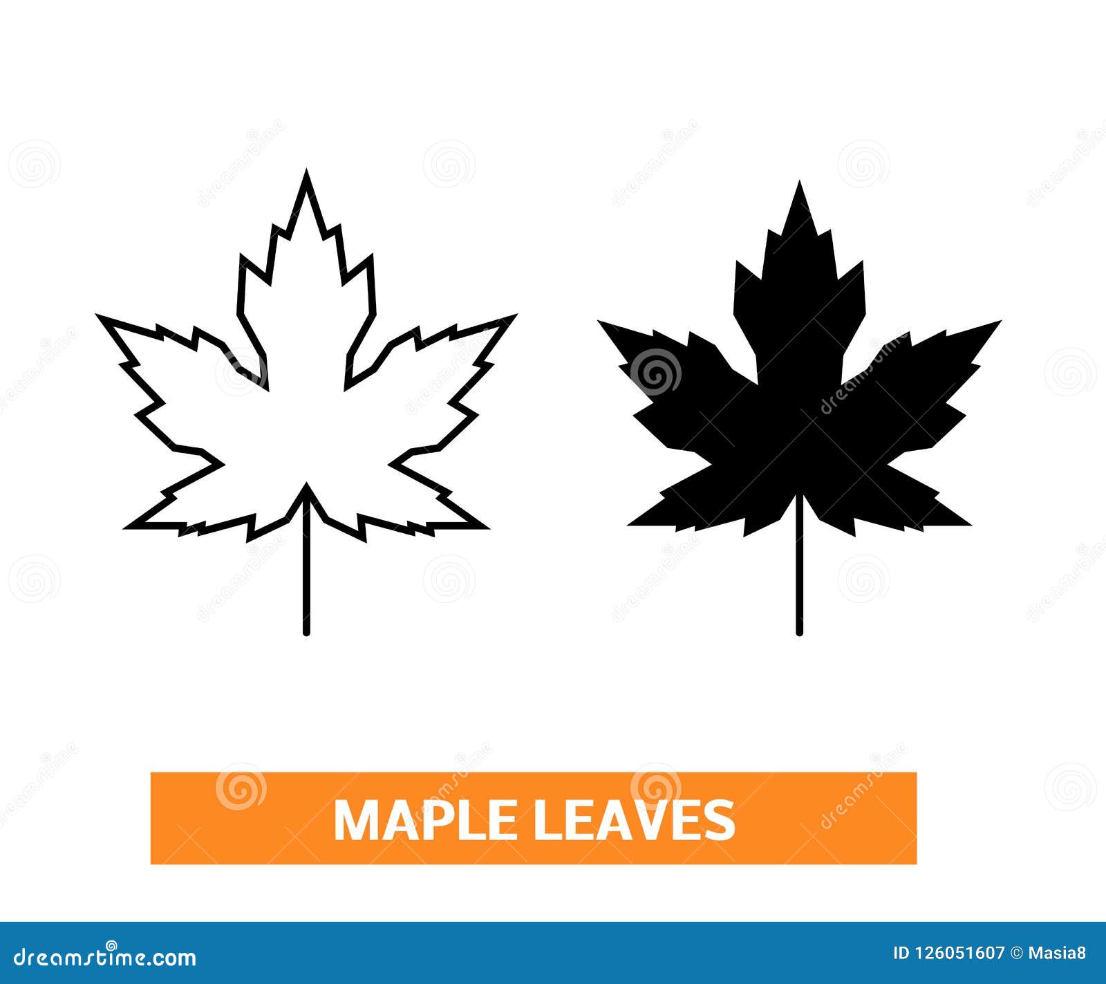 Vector Maple Leaf on White Background Stock Illustration - Illustration ...