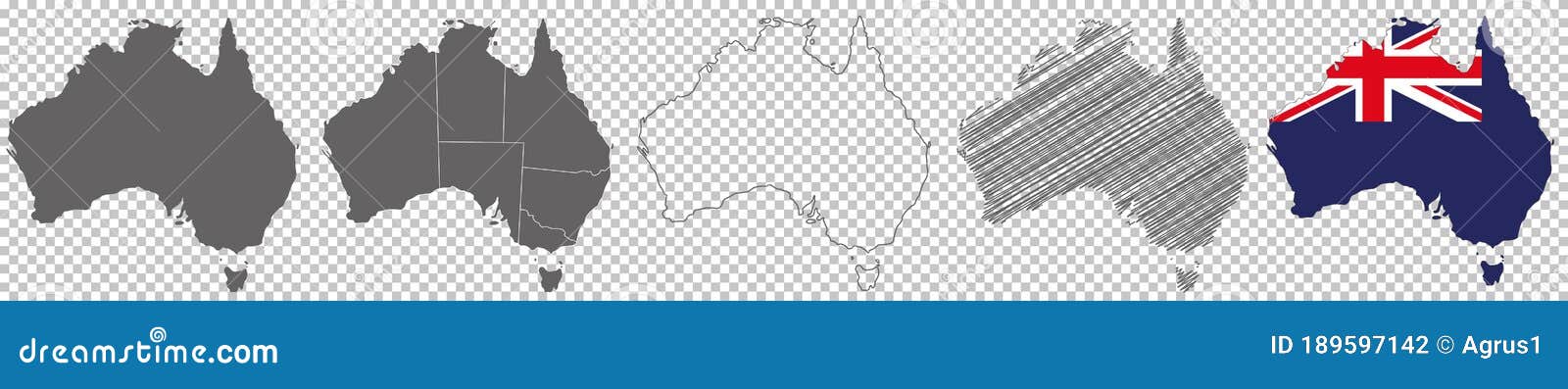 Vector Maps of Australia on Transparent Background Stock Vector ...