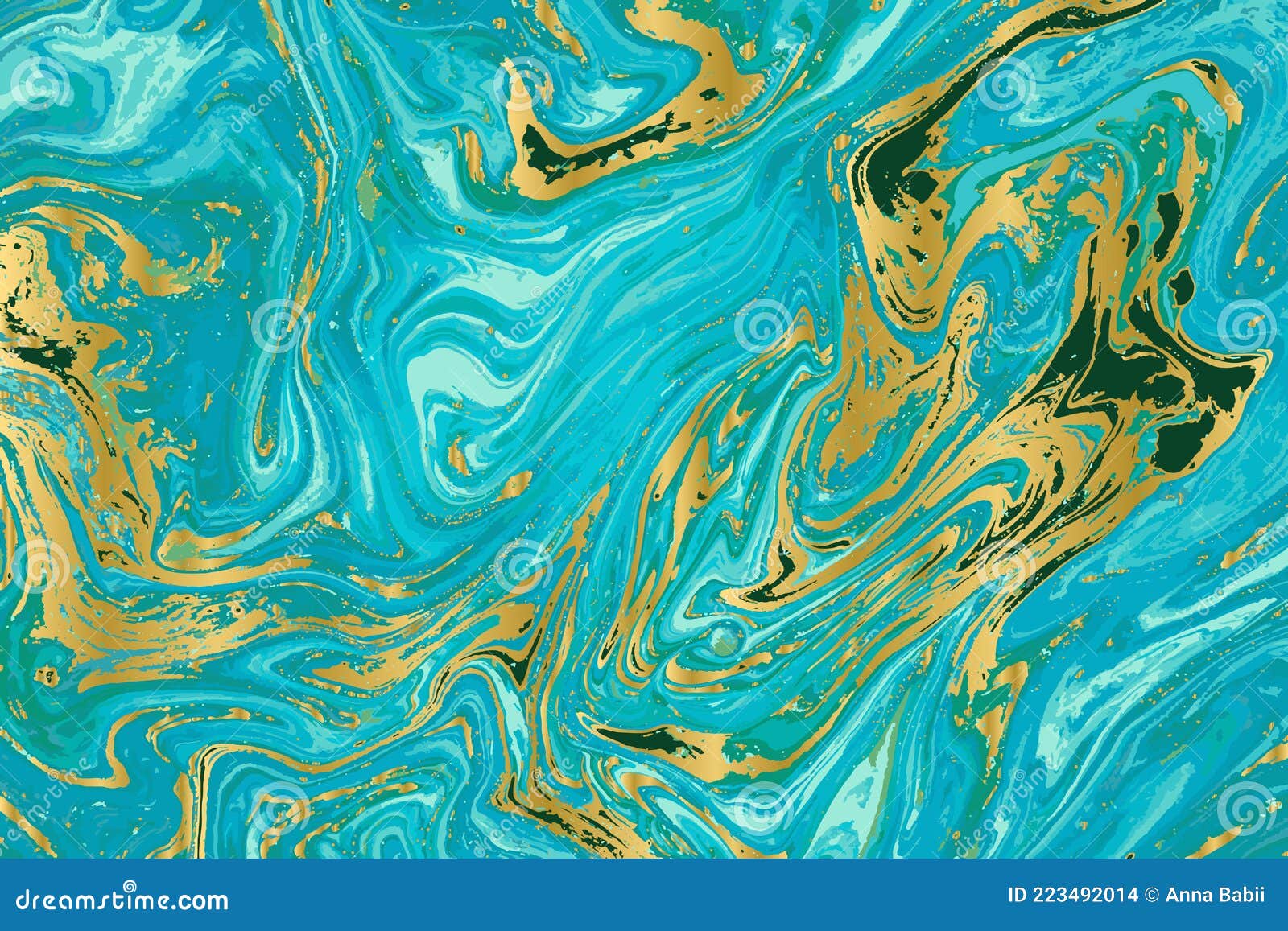 Vector Marbled Blue Wave Abstract Background. Blue Liquid Pattern ...