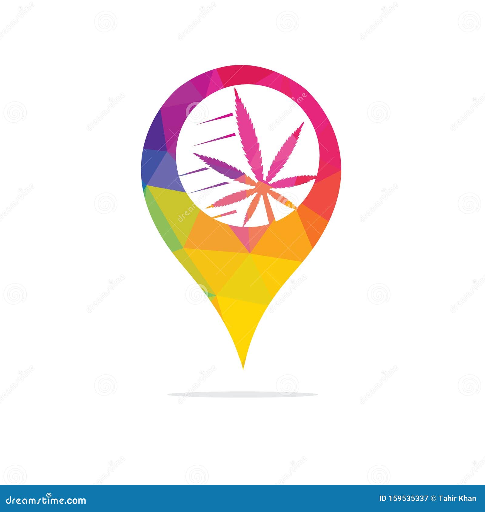 Vector Marijuana Leaf and Map Pointer Logo Stock Vector - Illustration ...