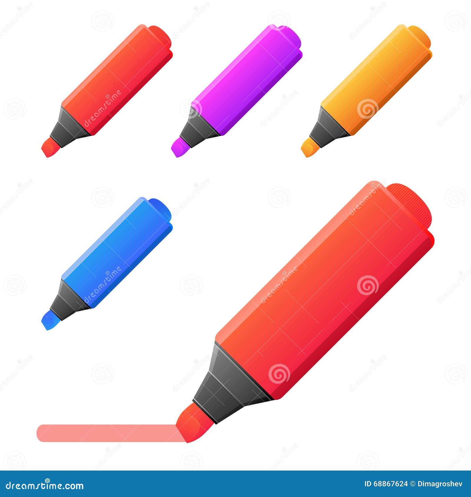Vector Markers Illustration, Set of Markers with Red Line Stock Vector ... Vector Markers Illustration, Set of Markers with Red Line Stock Vector ...