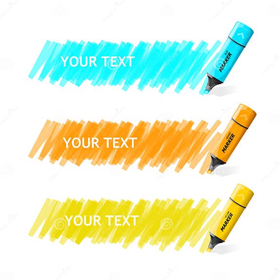 Vector markers text box stock vector. Illustration of highlighter ...