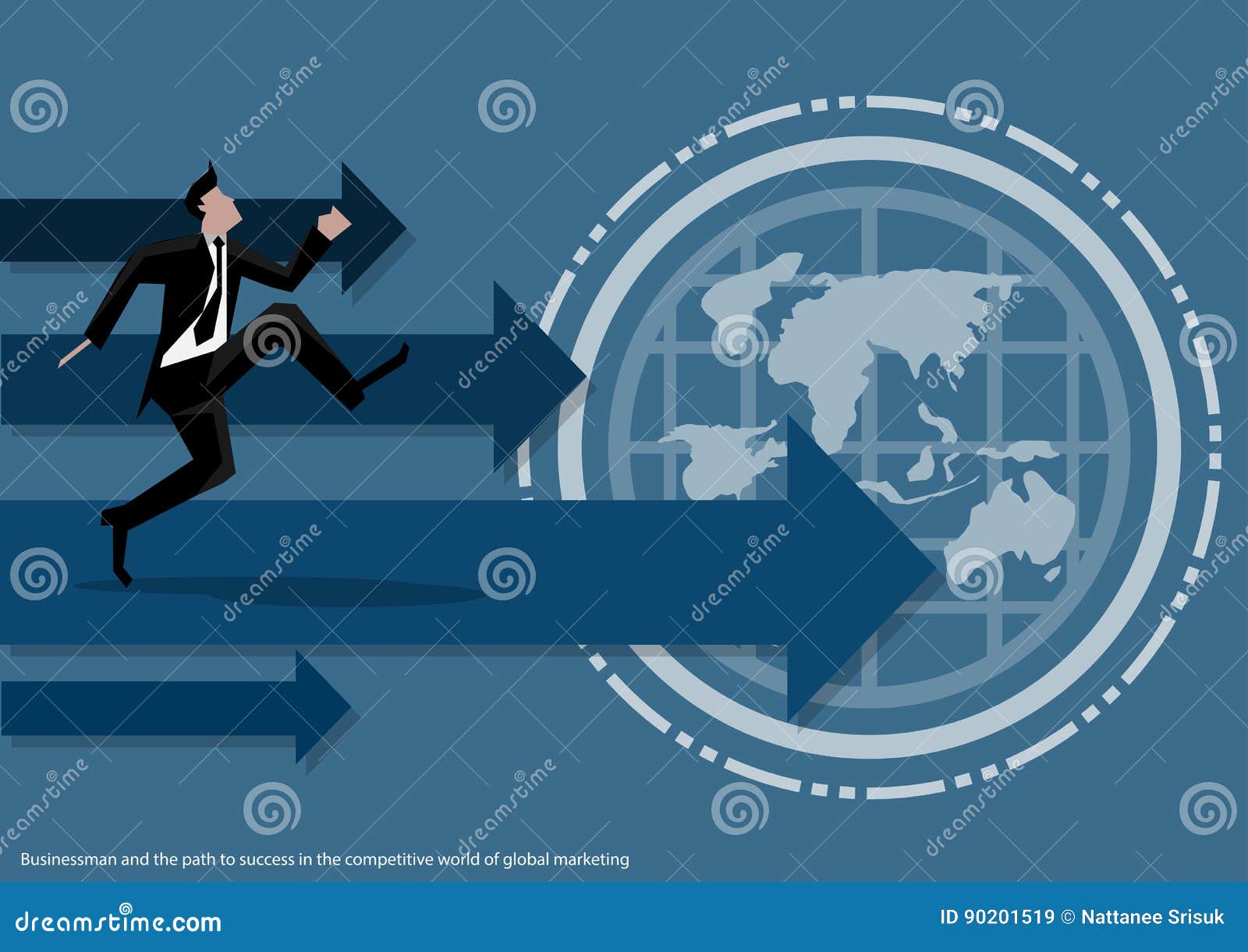 Vector Marketing Business Working Around the World To Communicate ...