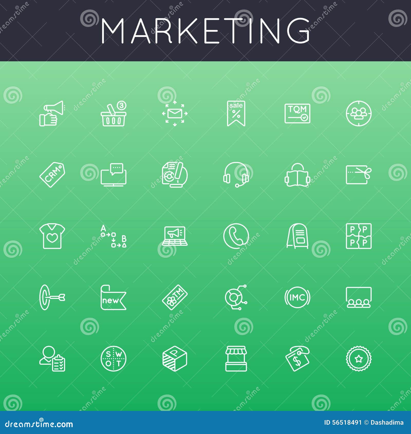 Vector Marketing Line Icons Stock Vector - Illustration of analysis ...