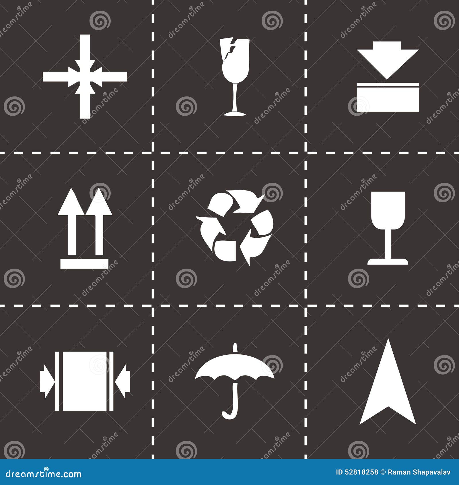 Vector Marking of Cargo Icons Set Stock Vector - Illustration of ...