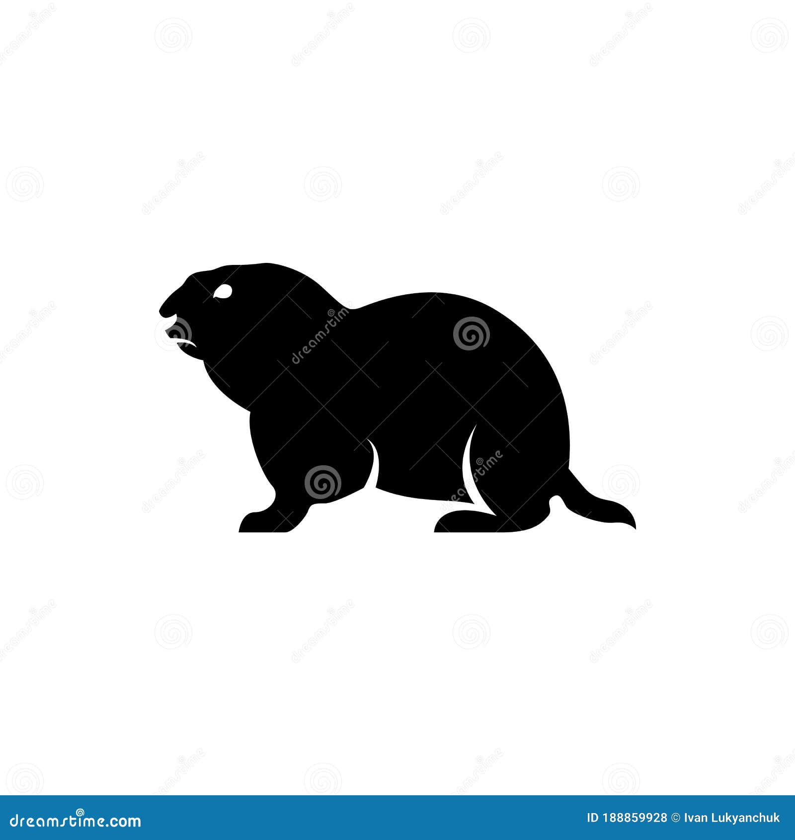 Vector Marmot Silhouette View Side For Retro Logos, Emblems, Badges ...