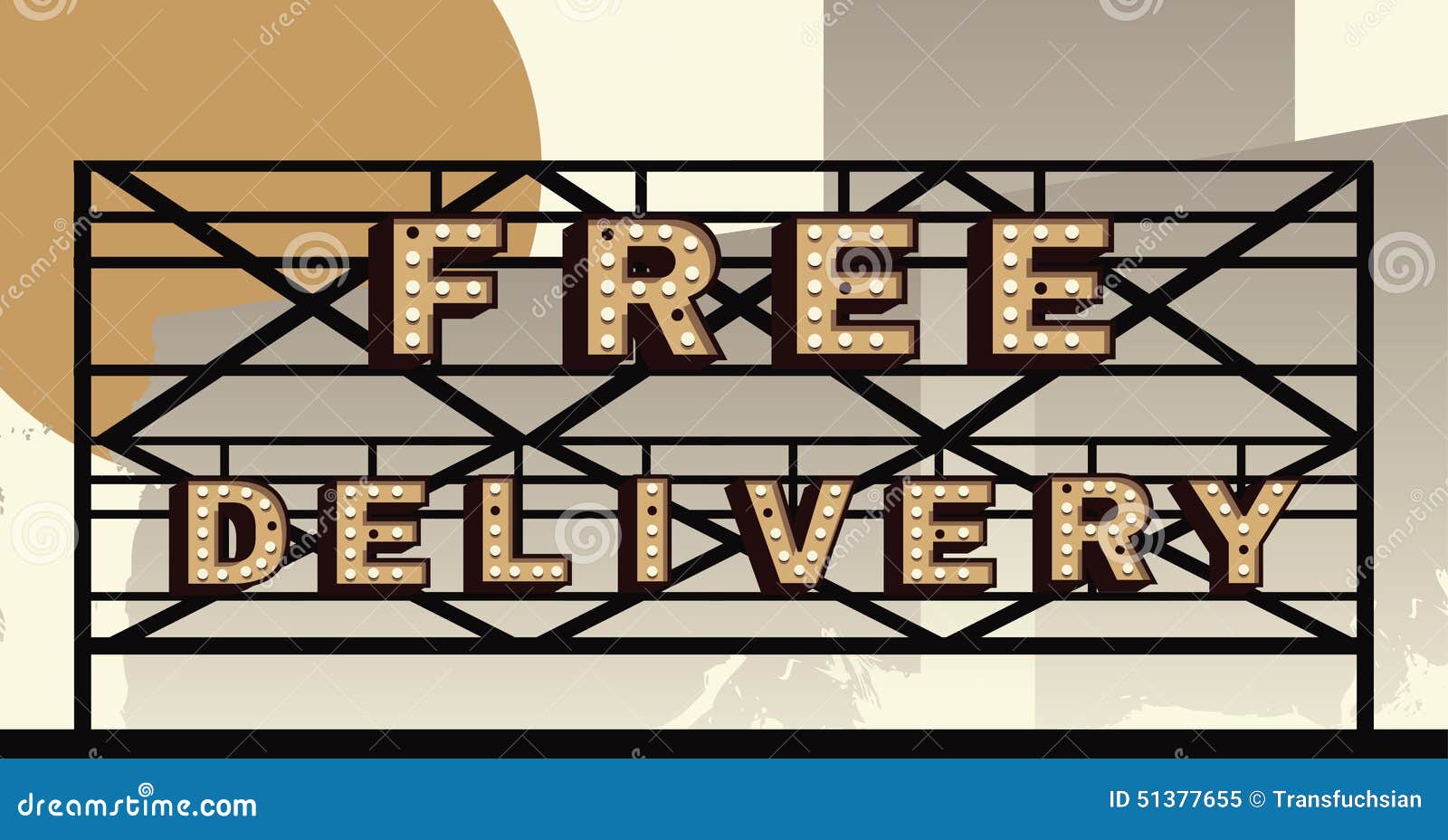 Vector Marquee Letter Free Delivery Sign Stock Vector - Illustration of ...