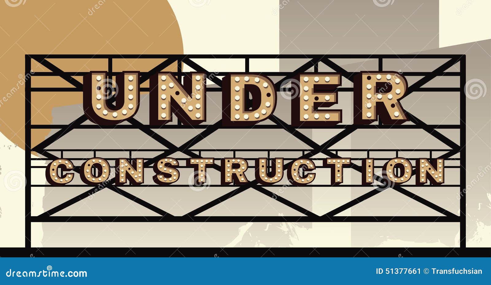 Vector Marquee Letter Under Construction Sign Stock Vector ...