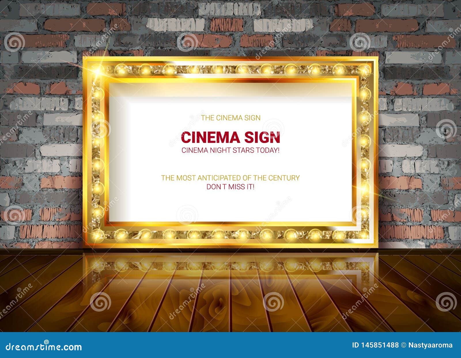 Vector Marquee Light Board Sign Stock Illustration - Illustration of ...