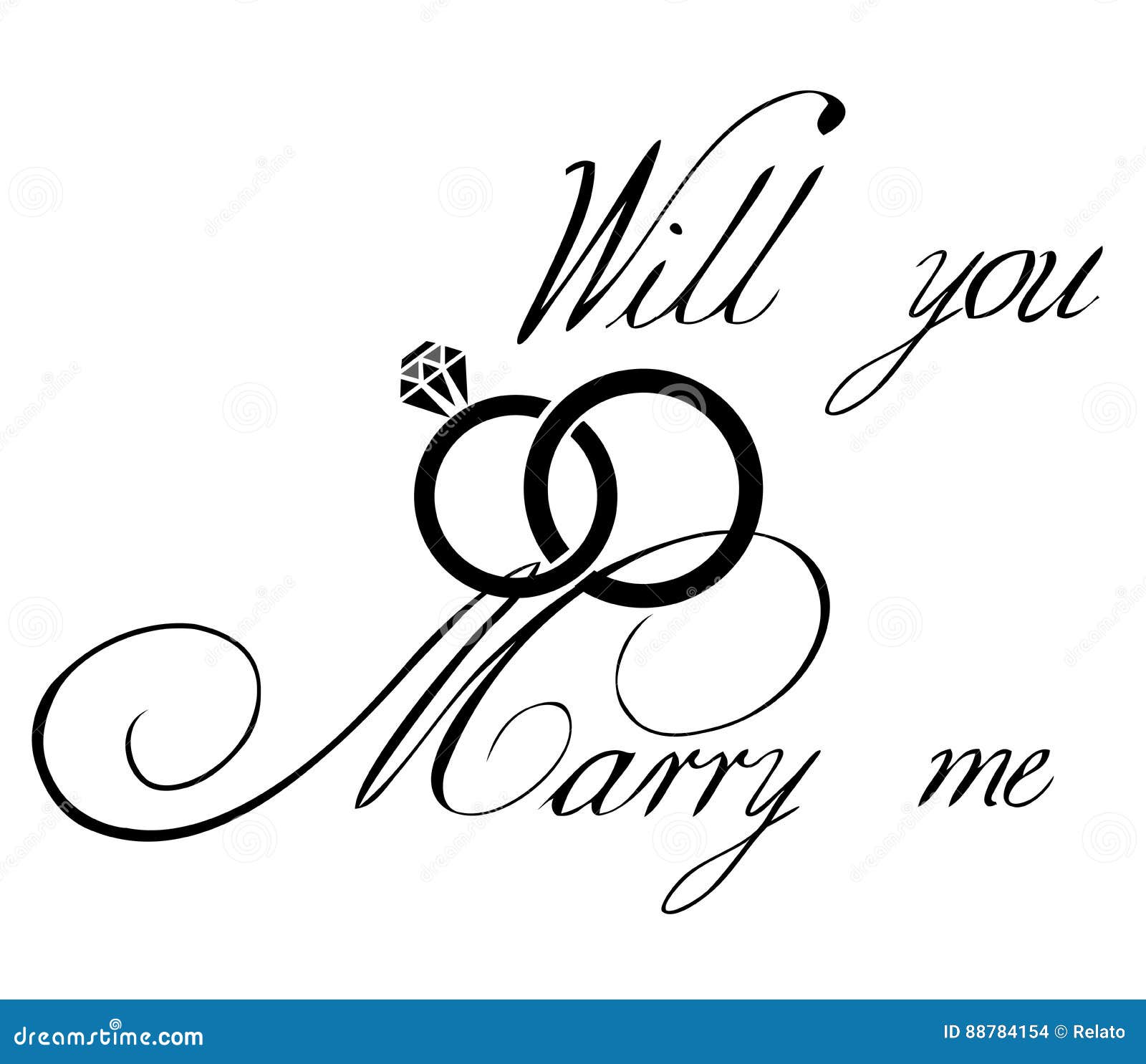 Vector Marry Me Card stock vector. Illustration of drawing - 88784154