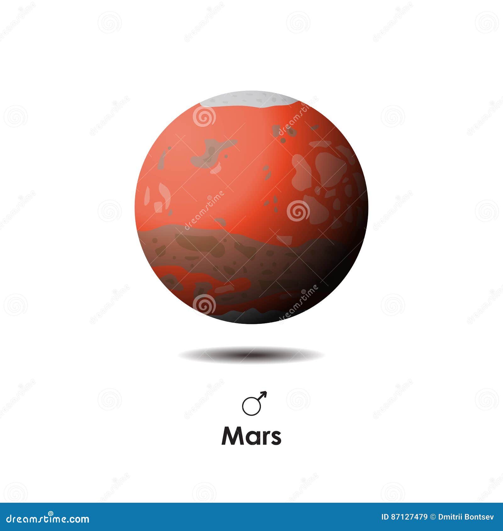 Vector Mars on Background with Symbol Stock Vector - Illustration of ...