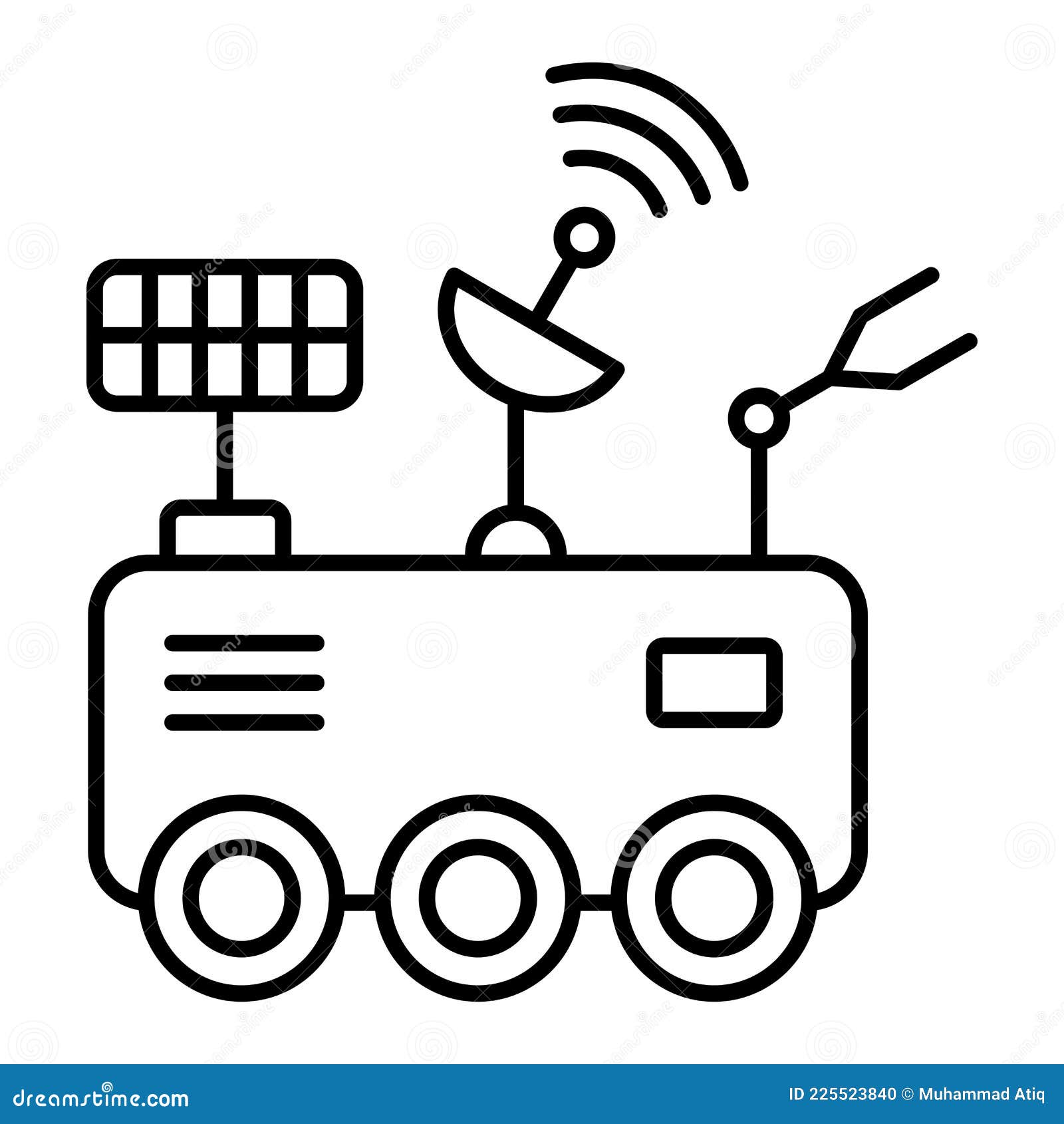 Vector Mars Rover Outline Icon Design Stock Vector - Illustration of ...