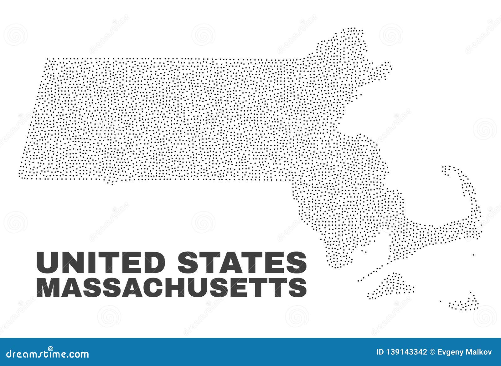 Vector Massachusetts State Map of Dots Stock Vector - Illustration of ...