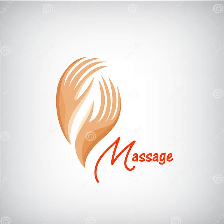 Vector Massage Logo 2 Hands Silhouette Icon Business Concept Stock