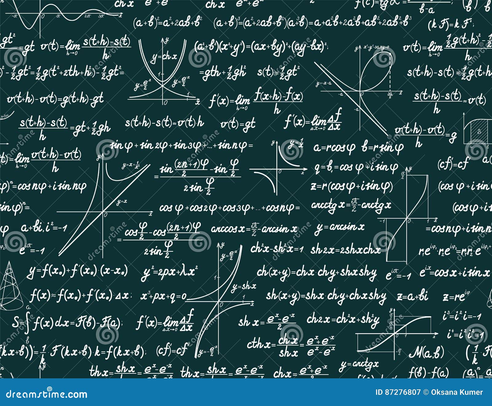 Vector Mathematical Seamless Pattern Stock Vector - Illustration of ...