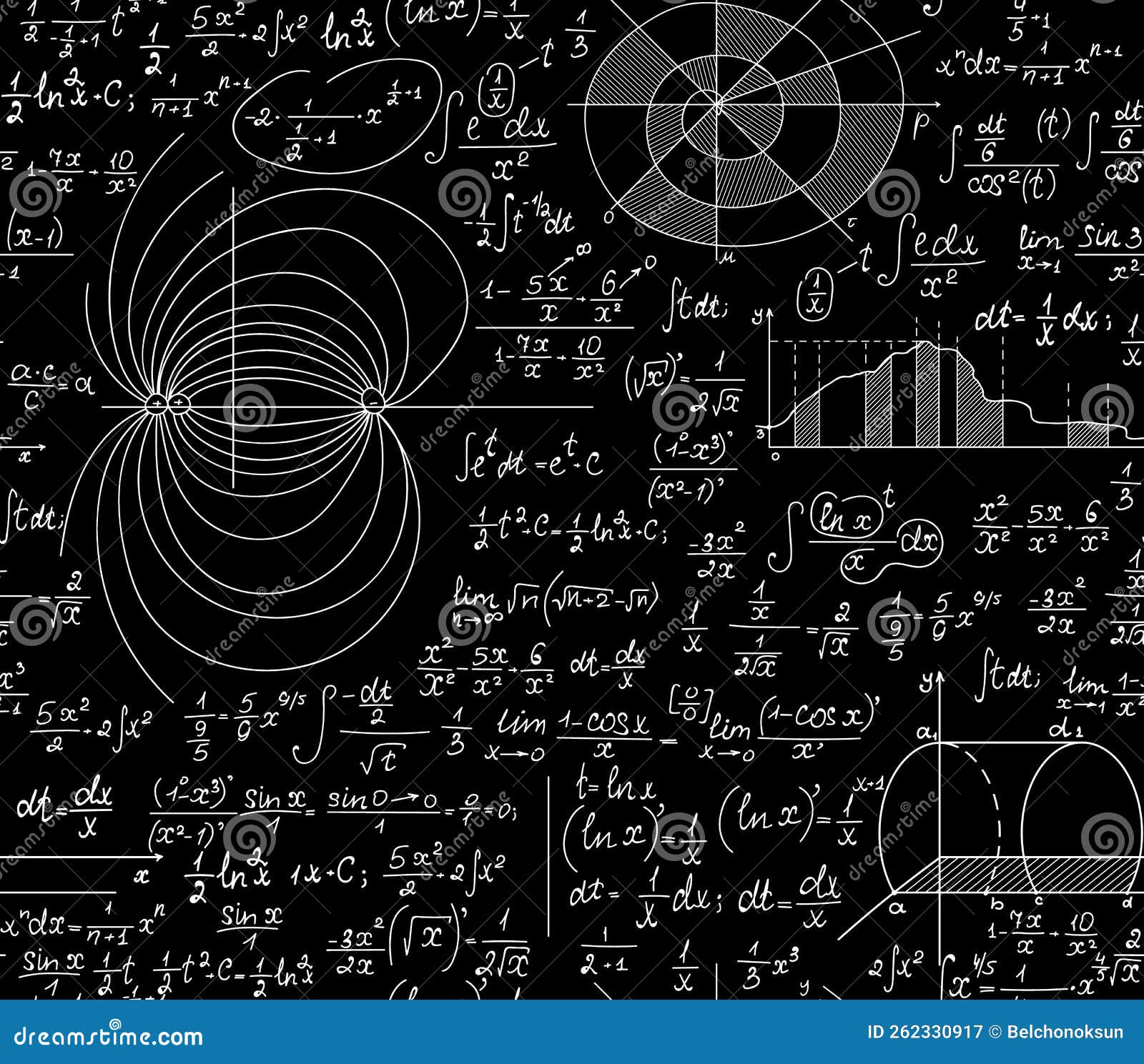 Vector Mathematical Seamless Texture with Formulas Stock Vector ...