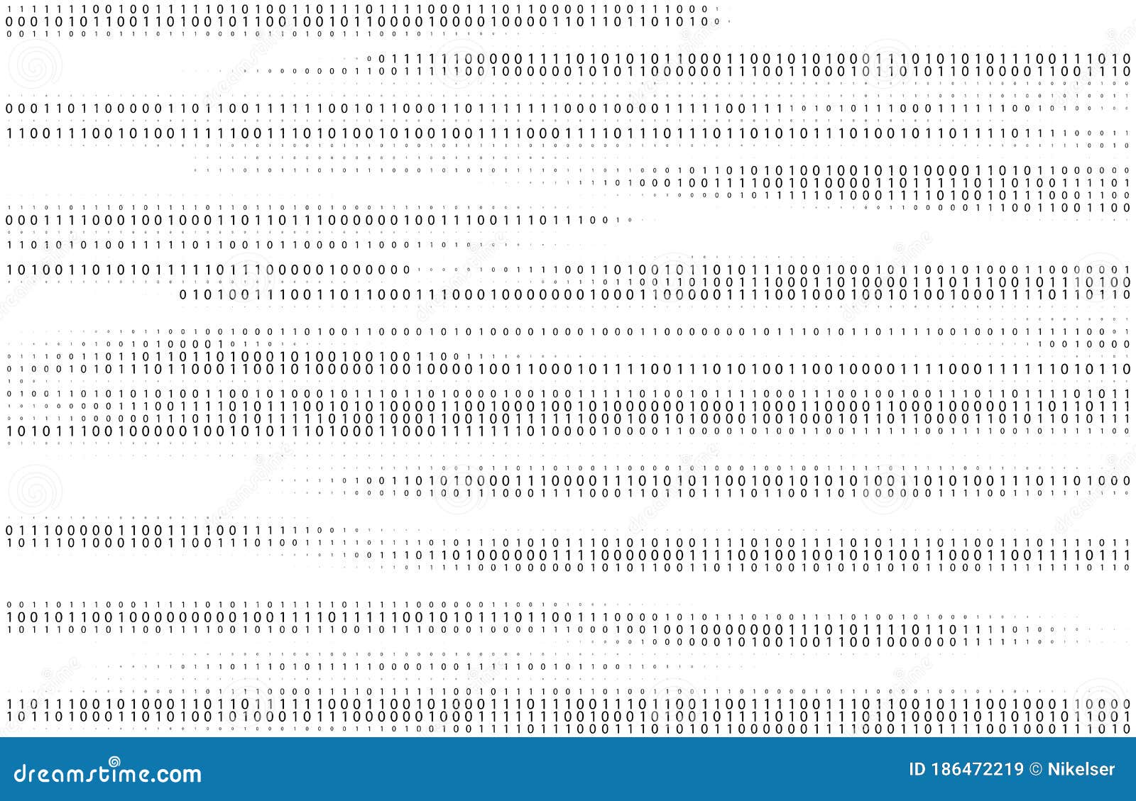 Vector Matrix Background Stream Of Binary Code On Screen Stock Vector Illustration Of