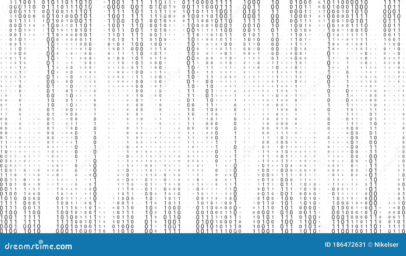 Vector Matrix Background. Stream of Binary Code on Screen Stock Vector - Illustration of line ...