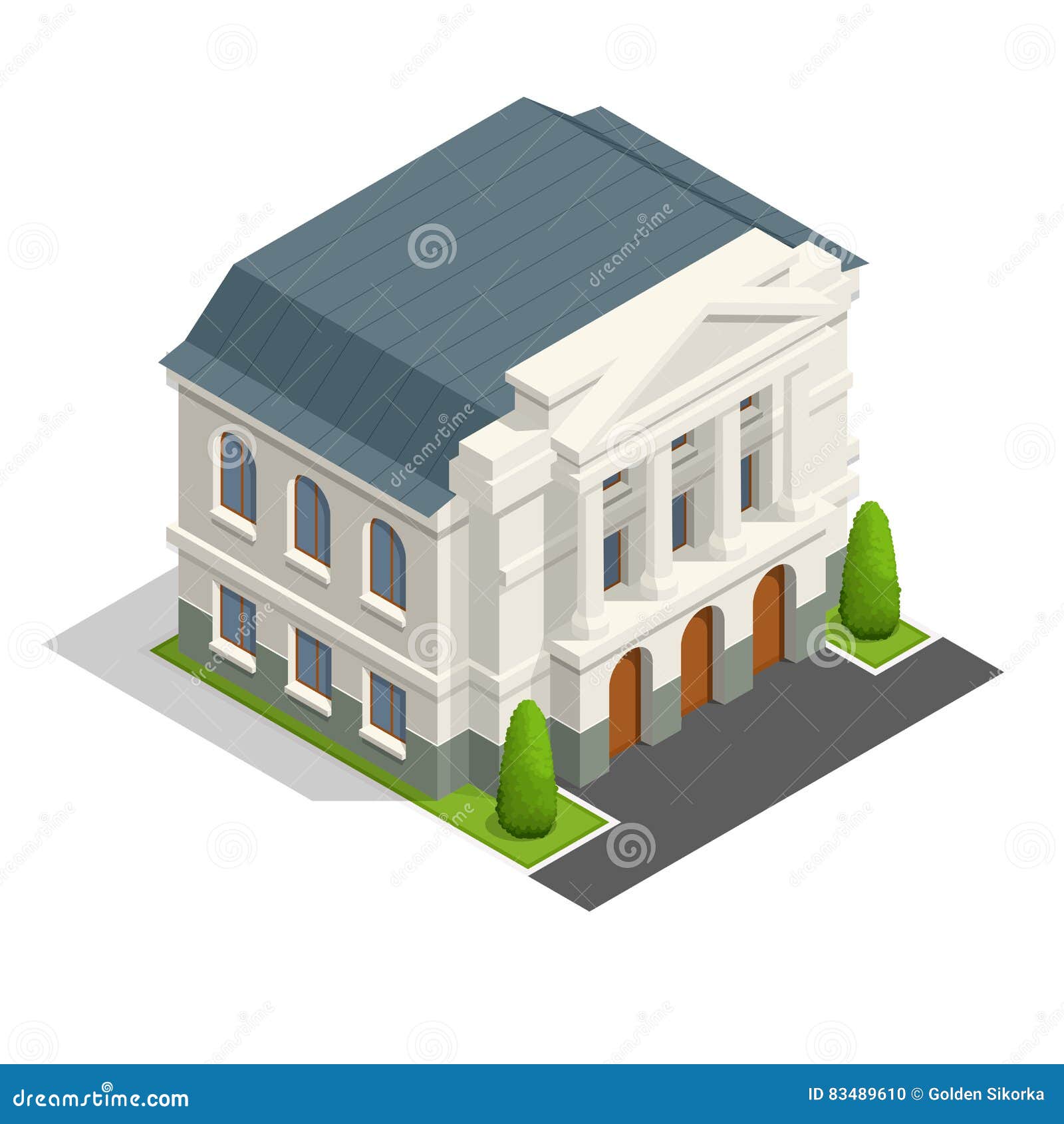 Vector Mayoralty Isometric Building Architecture Public Government ...