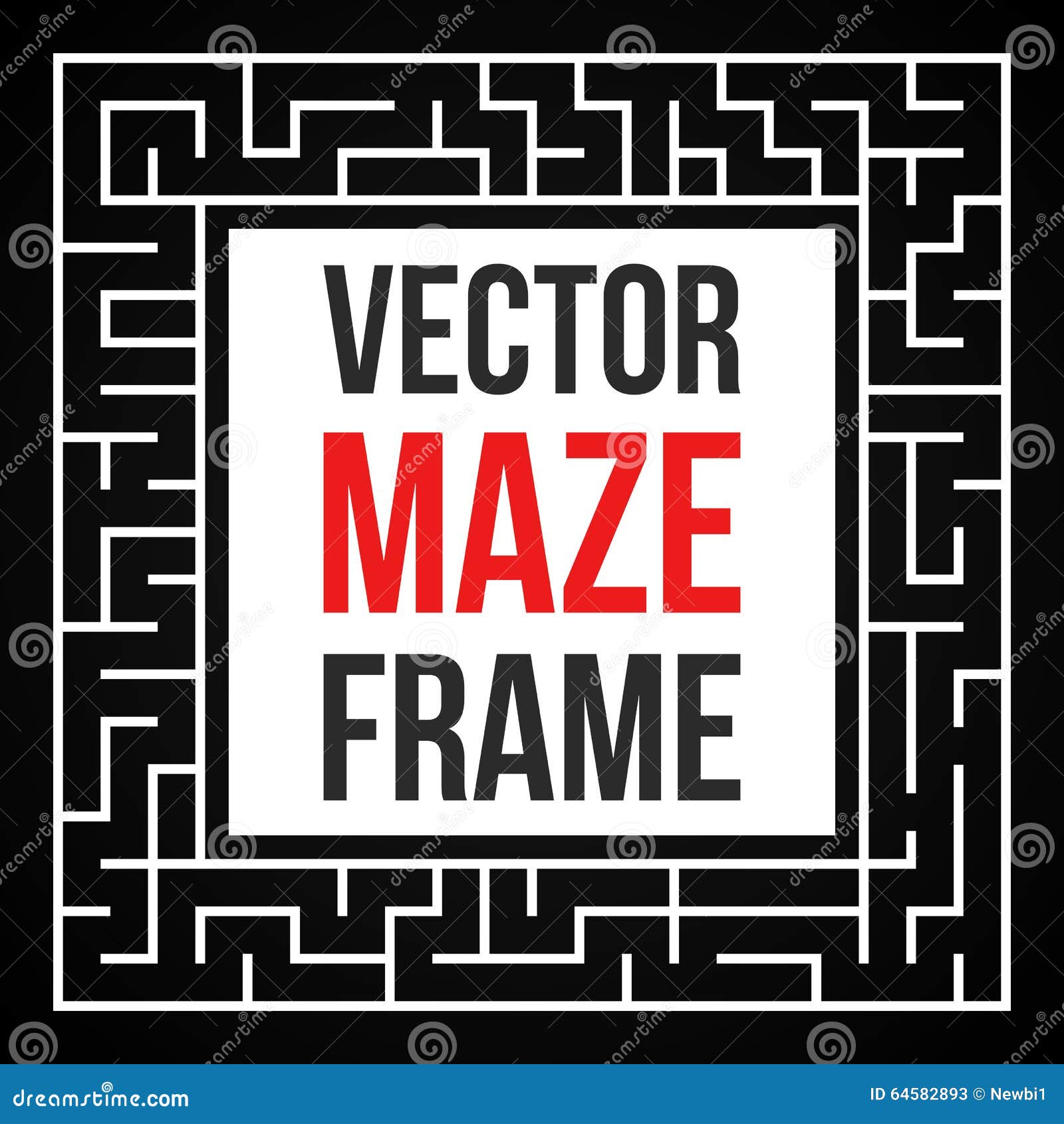 Vector Maze Frame Vintage Maze Border Ilustración del Vector ...