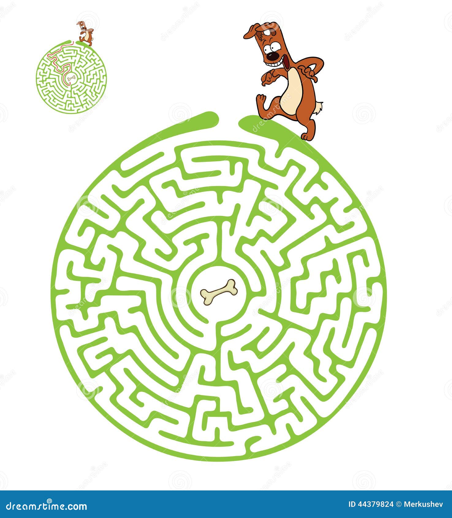 Vector Maze, Labyrinth with Dog. Stock Vector - Illustration of bone ...