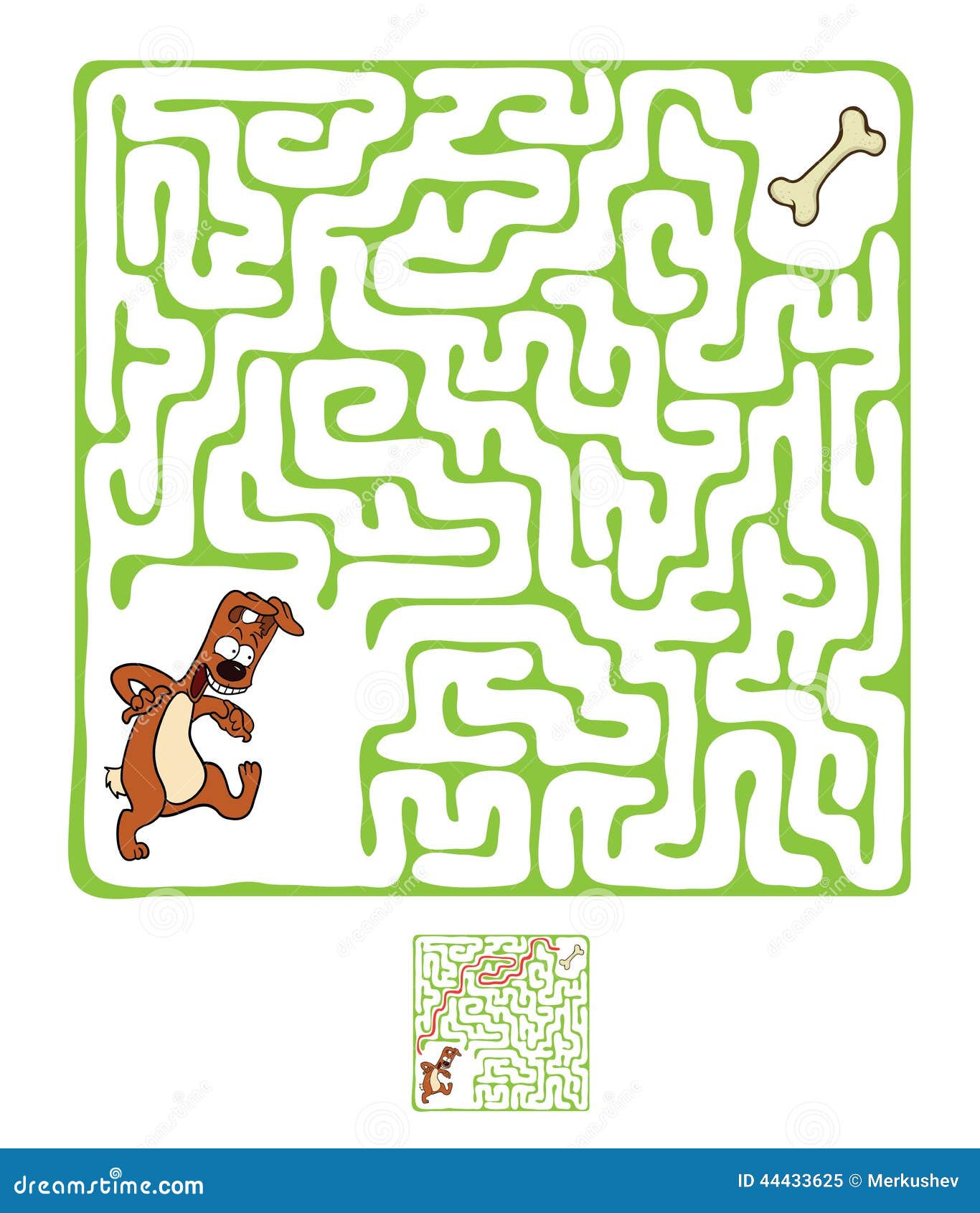 Vector Maze, Labyrinth with Dog. Stock Vector - Illustration of help ...