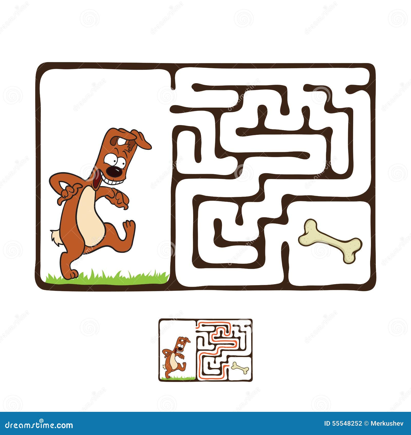 Vector Maze, Labyrinth With Dog | CartoonDealer.com #55548252
