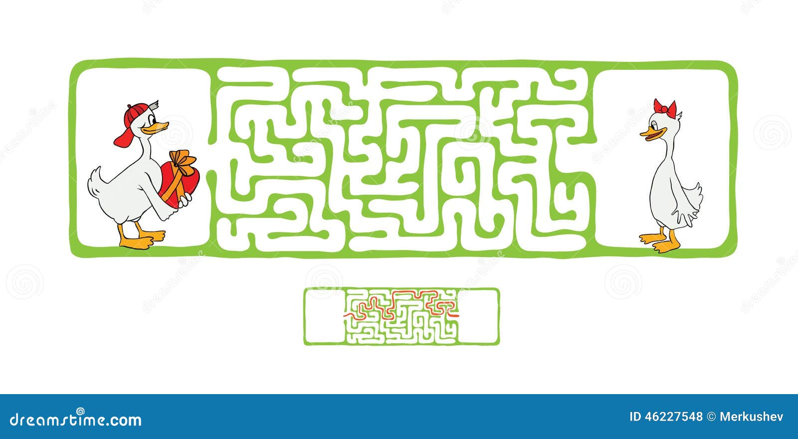 Vector Maze, Labyrinth with Ducks. Stock Vector - Illustration of ...