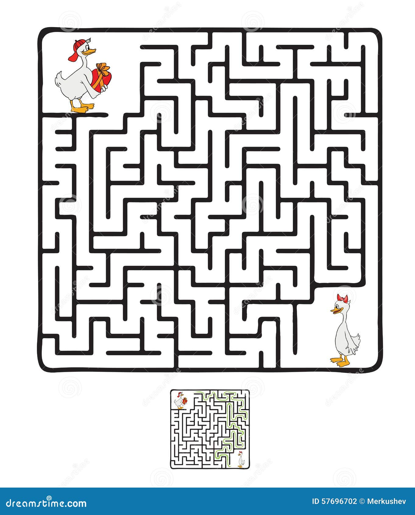 Vector Maze, Labyrinth with Ducks Stock Vector - Illustration of play ...