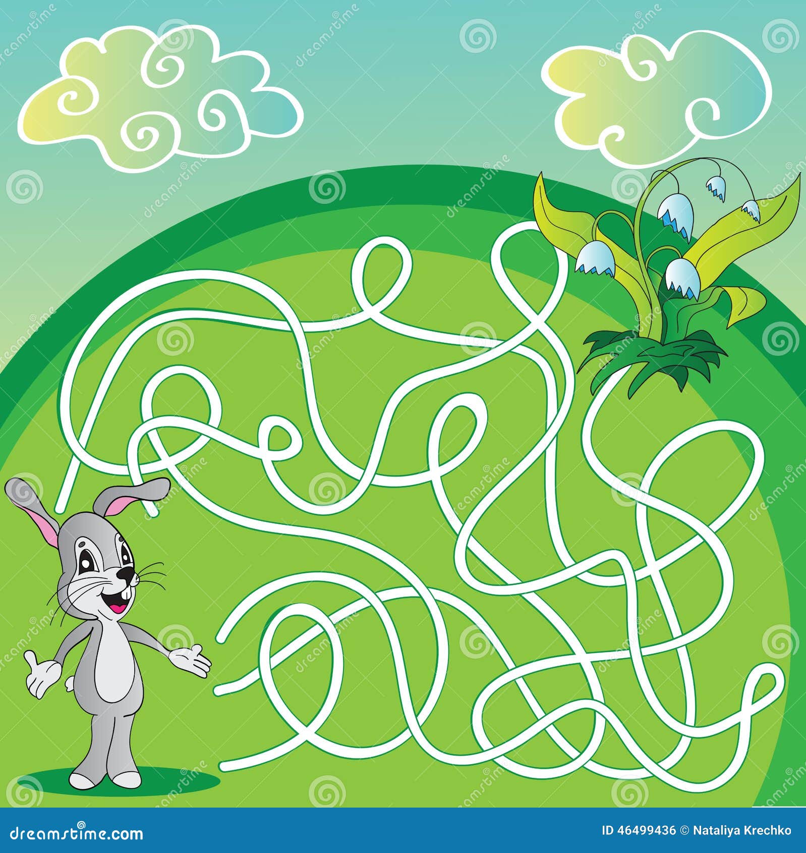 Vector Maze, Labyrinth Game for Children with Hare Stock Vector ...