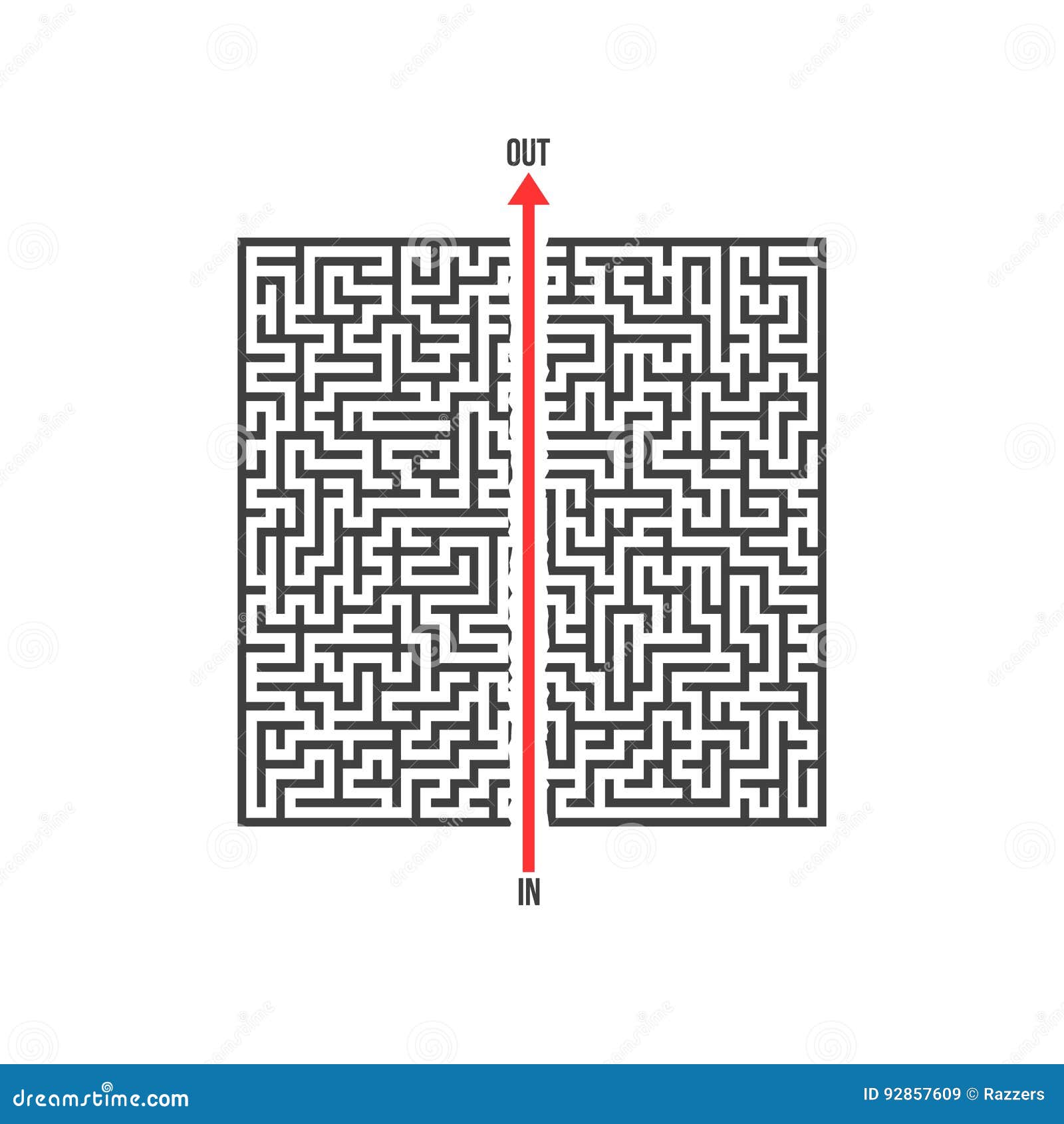 Vector Maze Labyrinth. Greek Puzzle with Solution Stock Vector ...